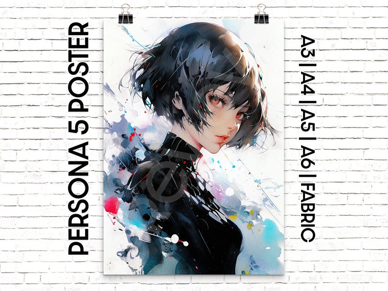 Set of 4 Posters JRPG Game Character Tapestry, Watercolor Colorful High ...
