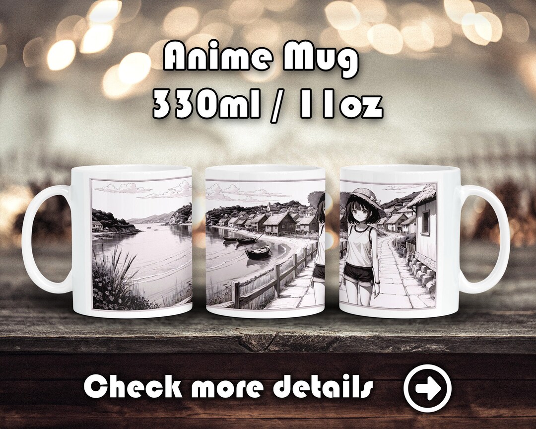 Ceramic Anime Mug, Glossy Coffee Cup, Otaku Gift Merch, Kawaii Cute ...