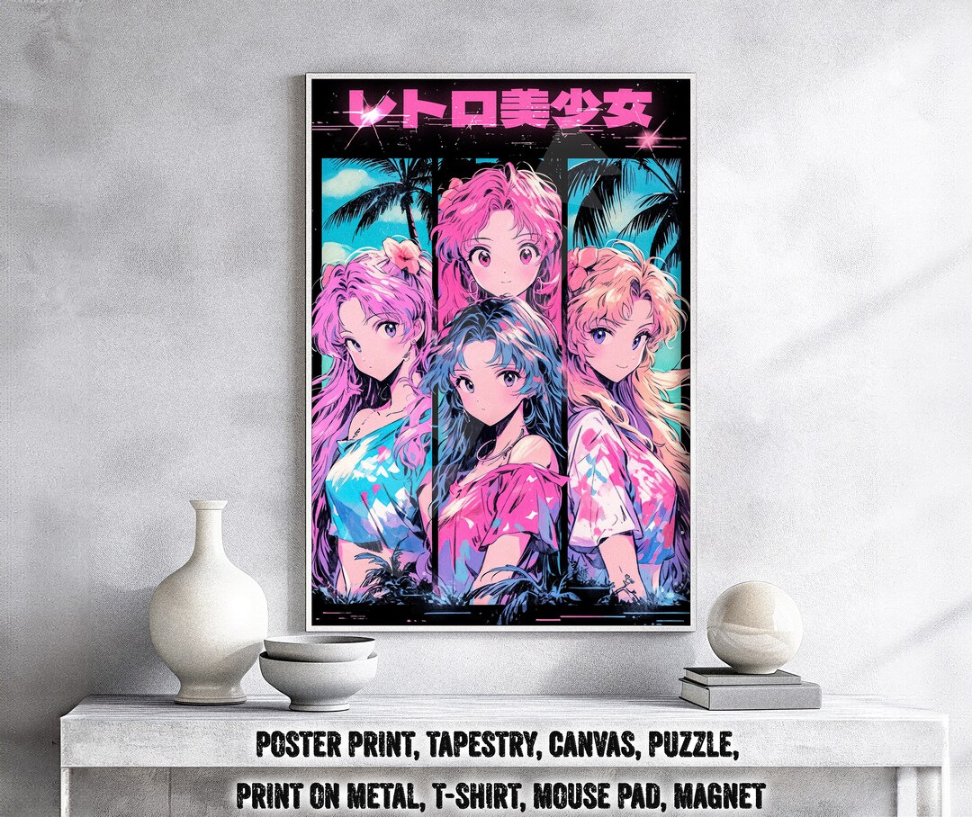 Anime Poster Bunny Anime Girl Kawaii Cute – Retro Otaku Gift, Vintage ...