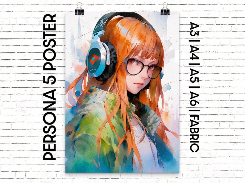 Set of 4 Posters JRPG Game Character Tapestry, Watercolor Colorful High ...