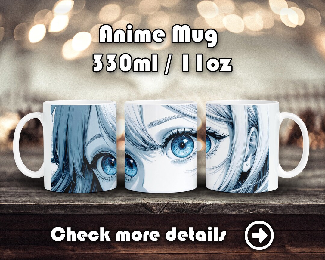 Ceramic Anime Mug, Glossy Coffee Cup, Otaku Gift Merch, Kawaii Cute ...