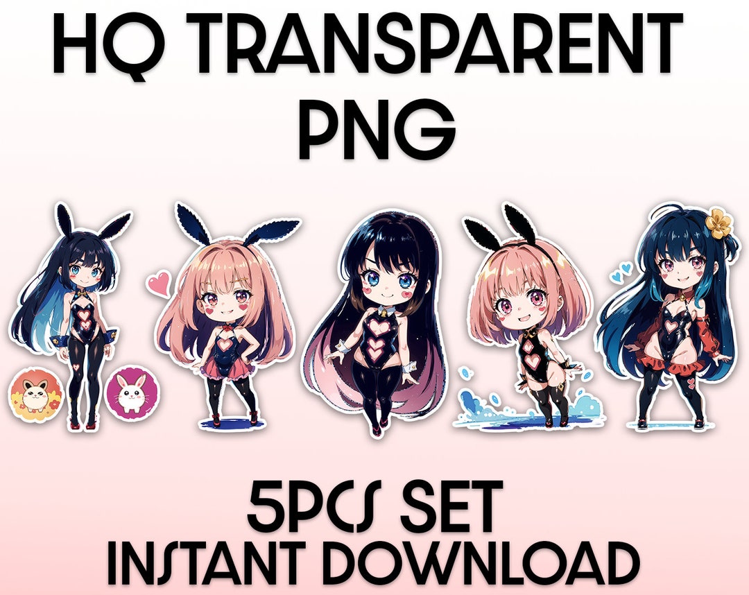 Adorable Anime Bunny Girl Chibi Sticker Set High Quality - Etsy