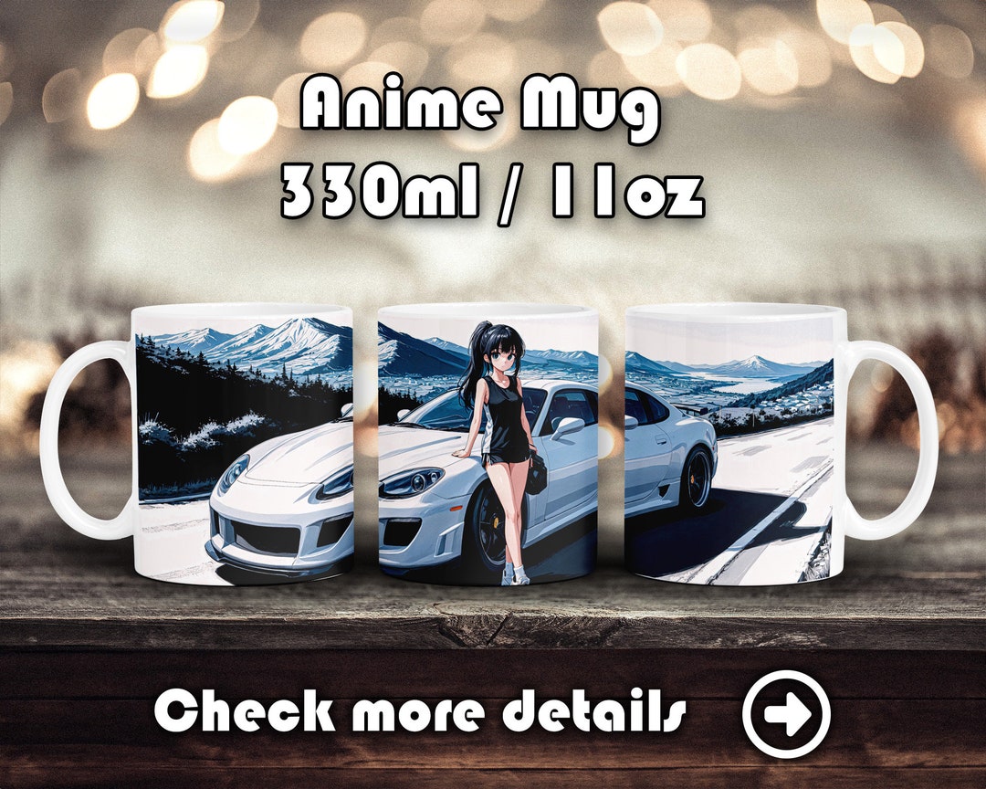 Ceramic Anime Girl Mug, Glossy Coffee Cup, Otaku Gift Merch, Kawaii ...