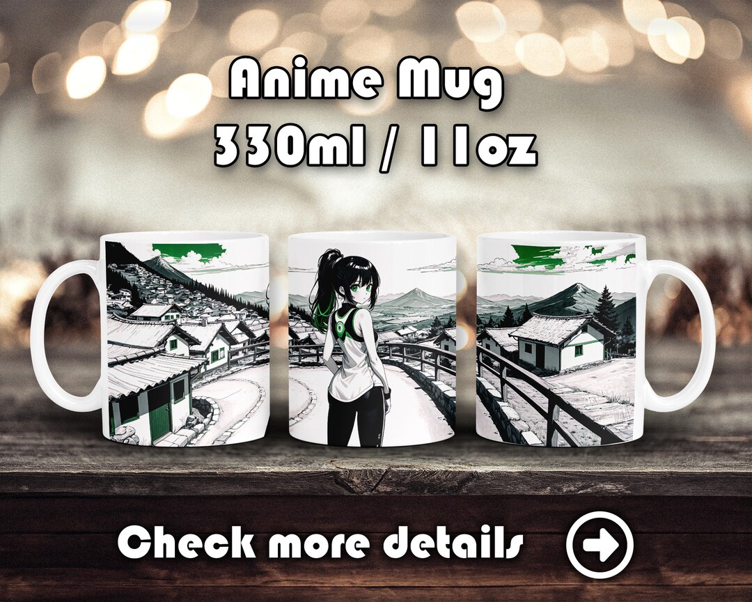 Ceramic Anime Girl Mug, Glossy Coffee Cup, Otaku Gift Merch, Kawaii ...