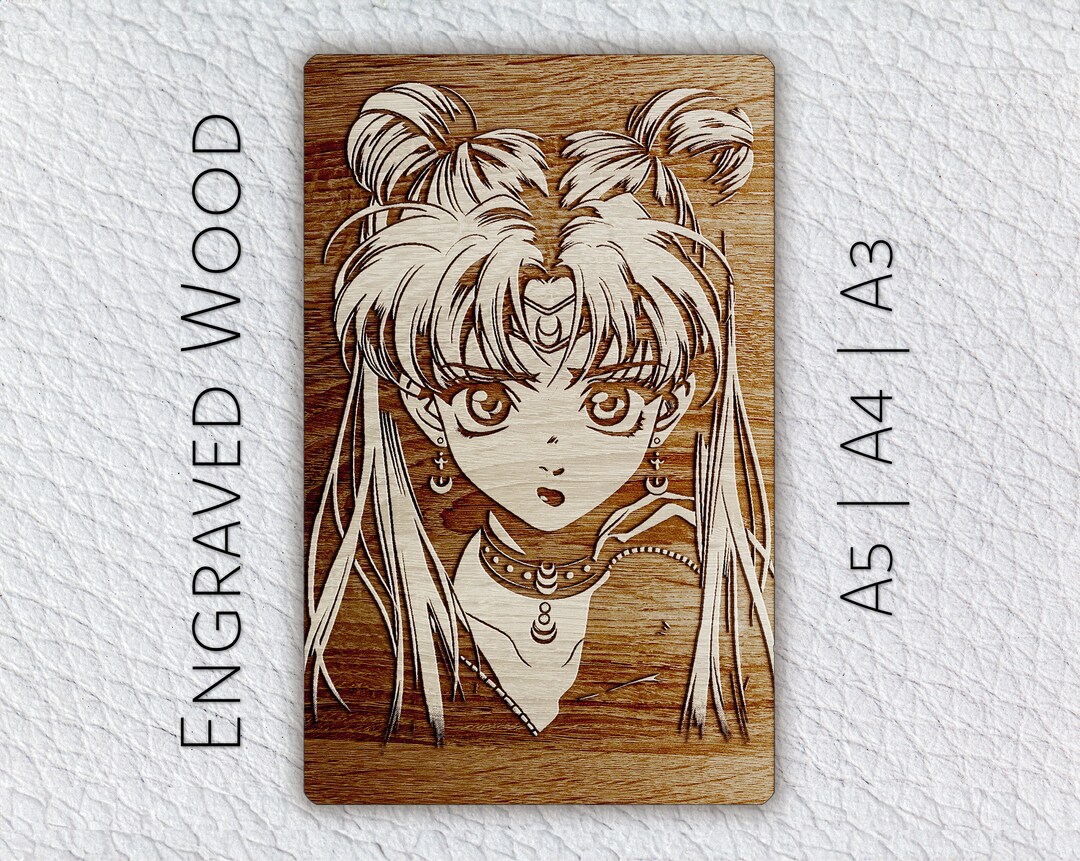 Retro Anime Girl Portrait - Gravur, 90er 80er Jahre Oldschool Poster ...
