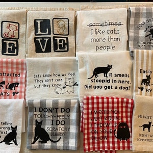 Pet Themed Kitchen Towels Cats and Dogs - Etsy