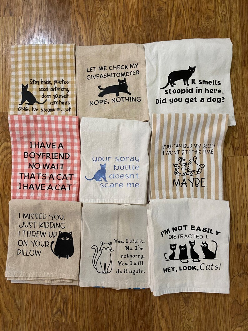Pet Themed Kitchen Towels Cats and Dogs - Etsy