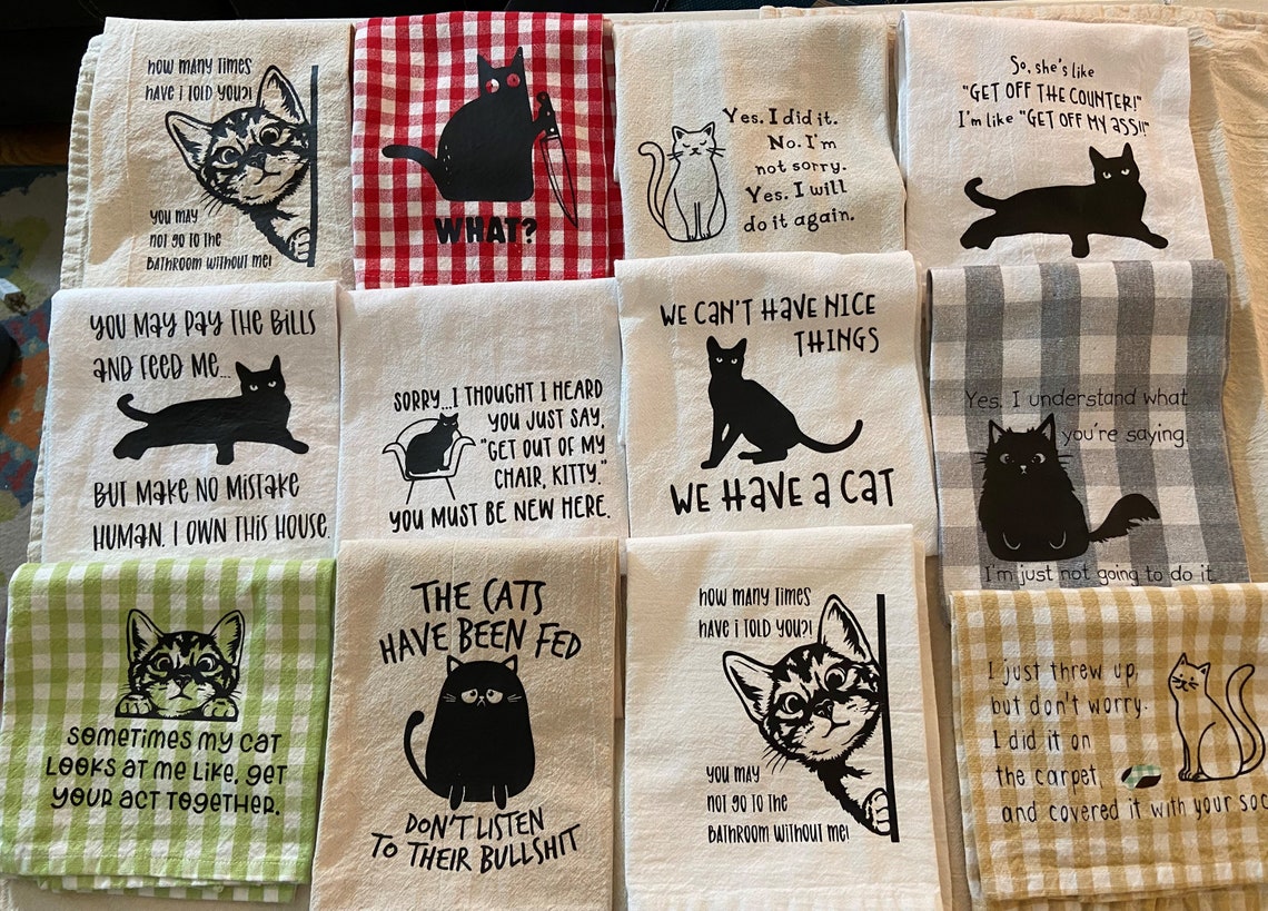 Pet Themed Kitchen Towels Cats and Dogs - Etsy