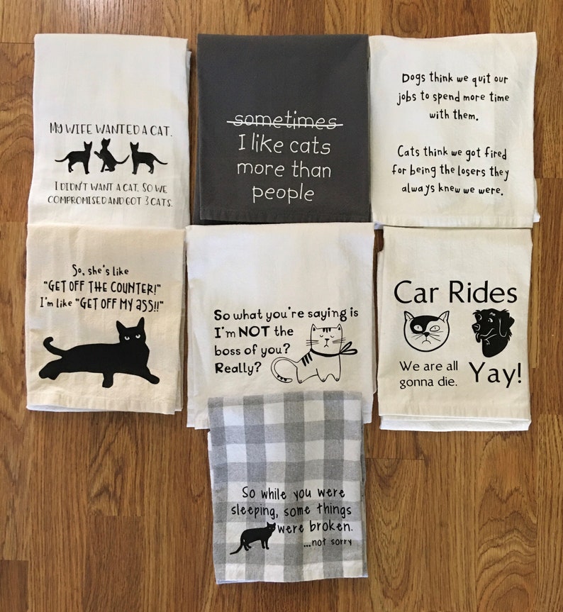 Pet Themed Kitchen Towels Cats and Dogs - Etsy