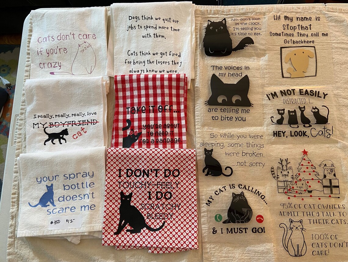 Pet Themed Kitchen Towels Cats and Dogs - Etsy