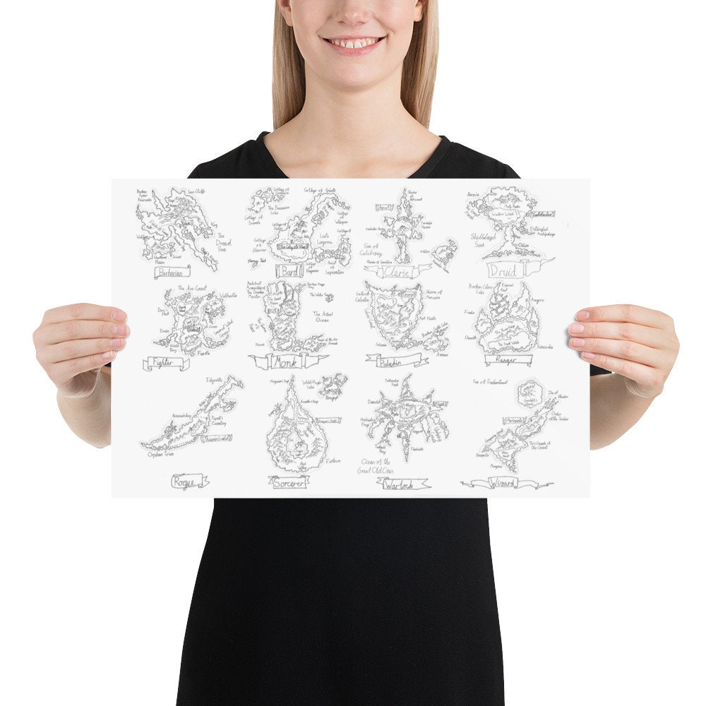 Dnd Classes Island Map - Etsy