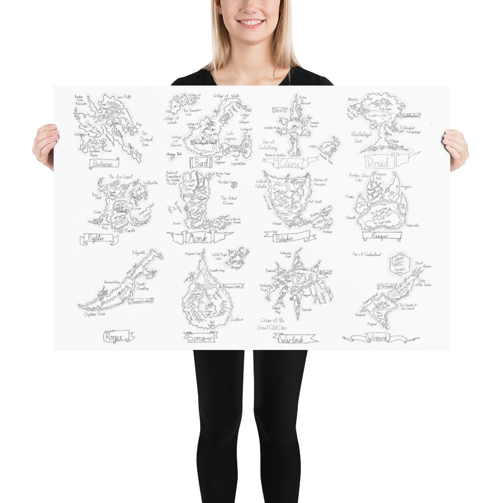 Dnd Classes Island Map - Etsy