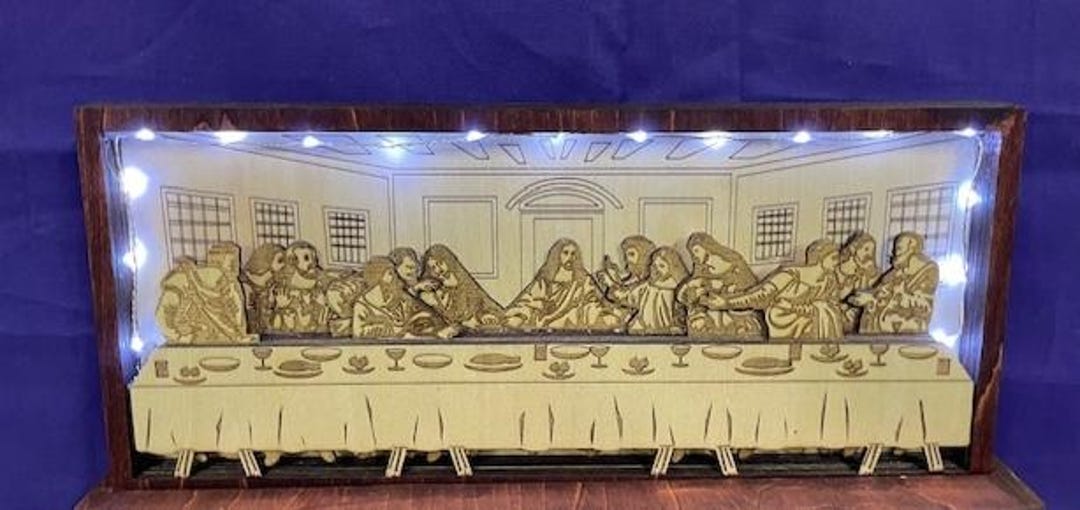 The Last Supper With Lights Laser Art - Etsy