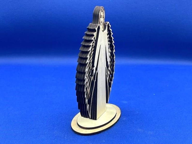 Laser Cut Angel on Stand – 3mm Basswood - Etsy