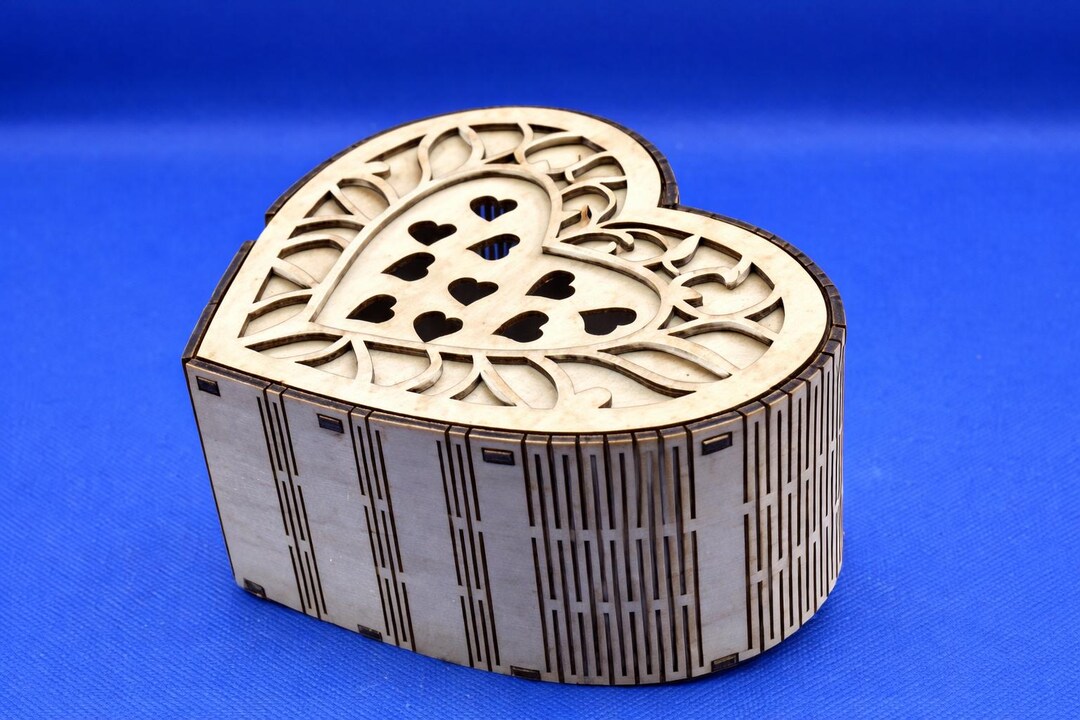 Valentine Heart-shaped Laser Cut Wood Box #21 - Etsy