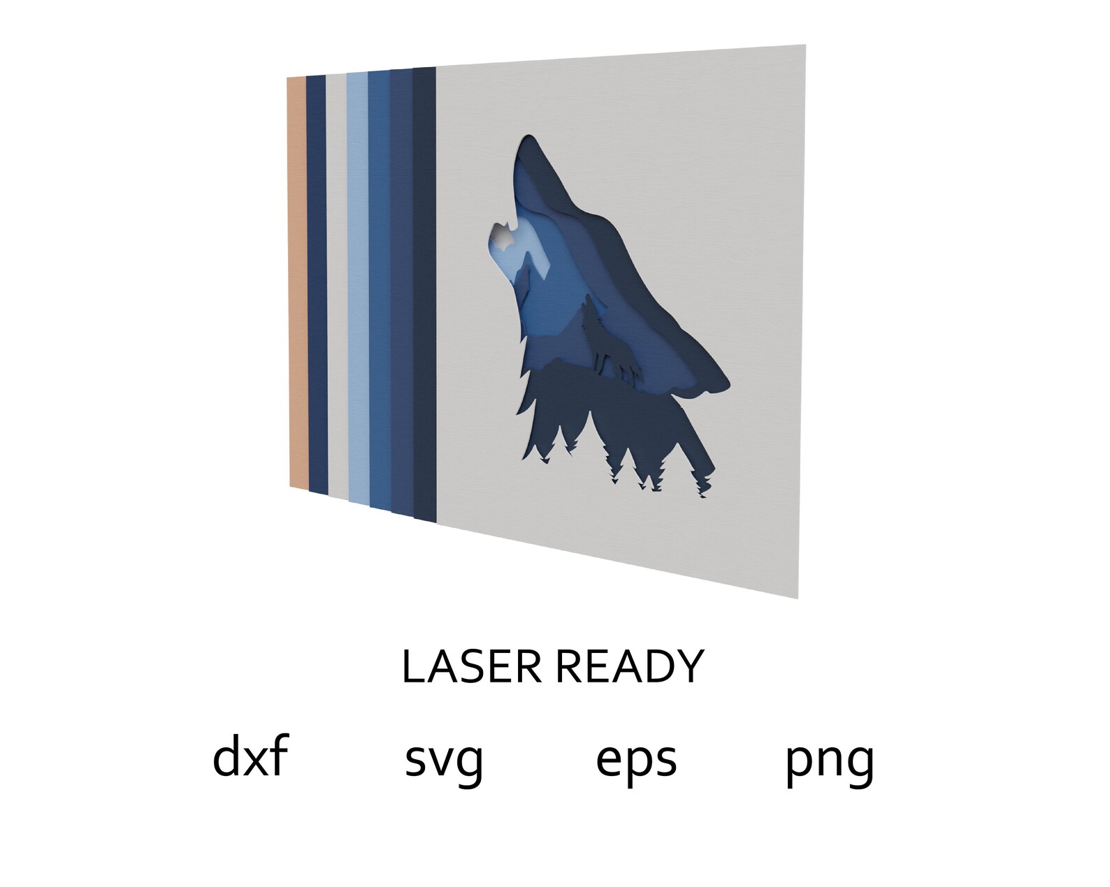 Multi-layer Wolf, Layered SVG, Laser Cut DXF, Svg for Cricut ...