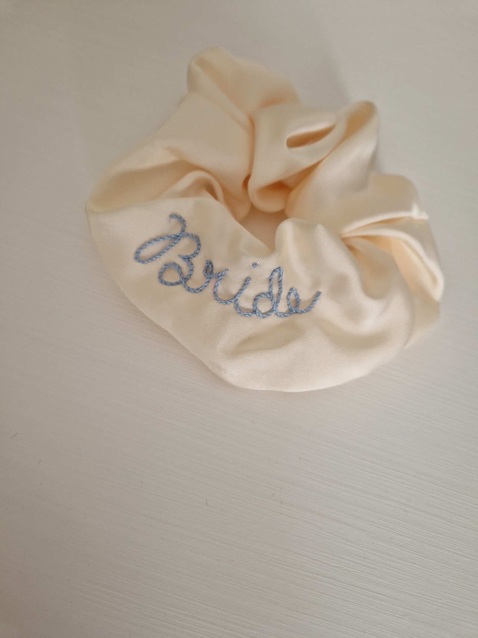 Personalised Hand Embroidered Satin Scrunchie - Etsy