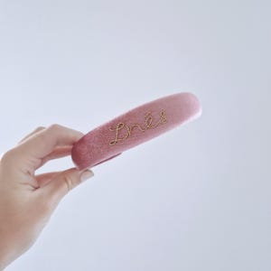 Personalised Hand Embroidered Velvet Name Headband - Etsy UK