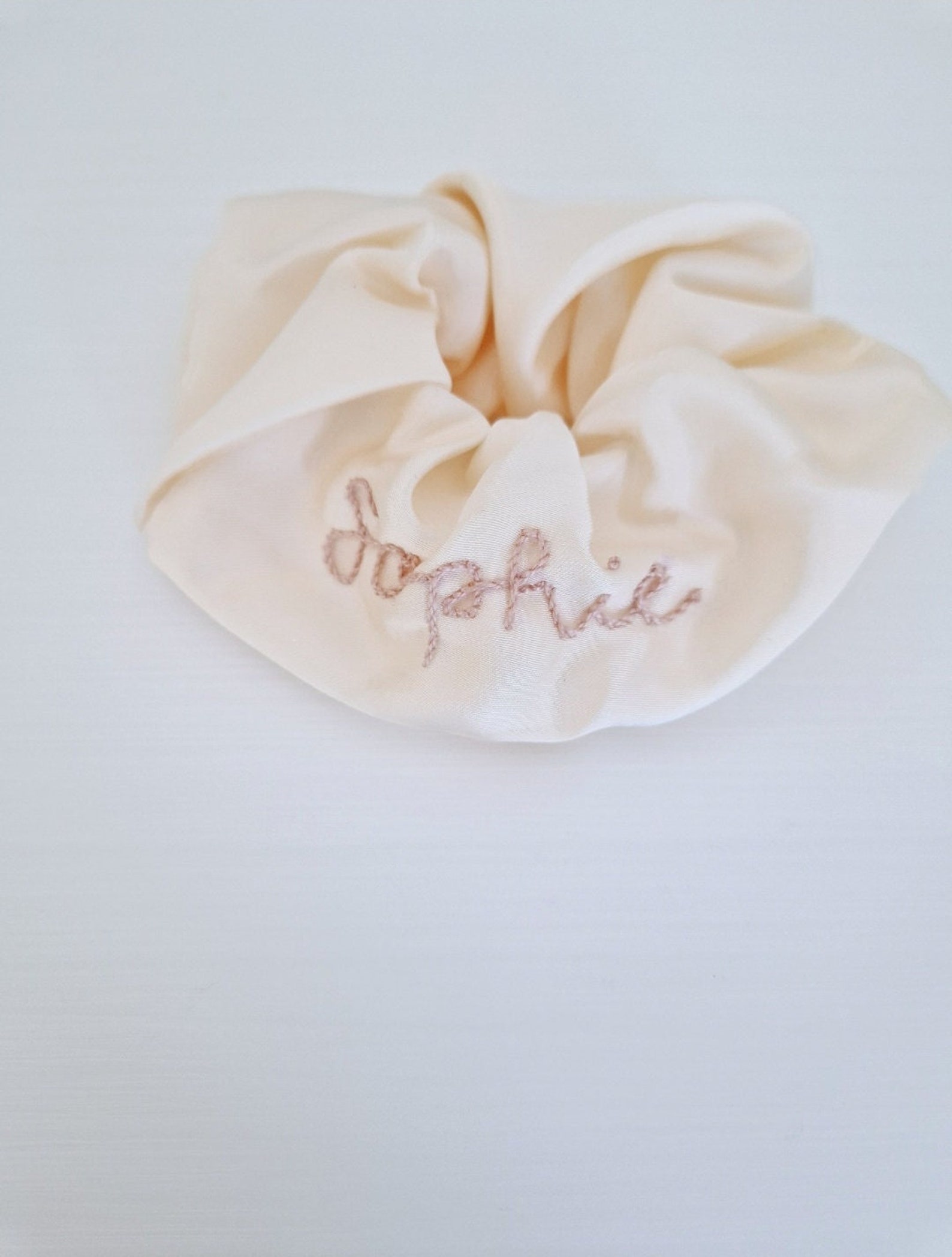 Personalised Hand Embroidered Satin Scrunchie - Etsy