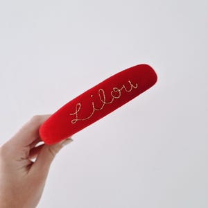 Personalised Hand Embroidered Velvet Name Headband - Etsy UK