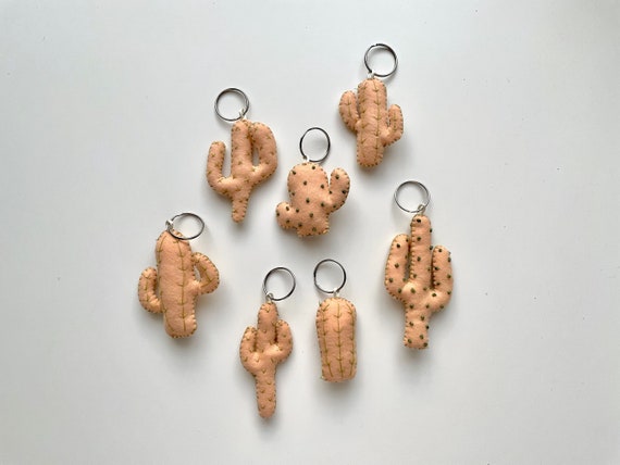 Cactus Keyring Felt Cactus Keychain Plant Lovers Gift Back - Etsy UK