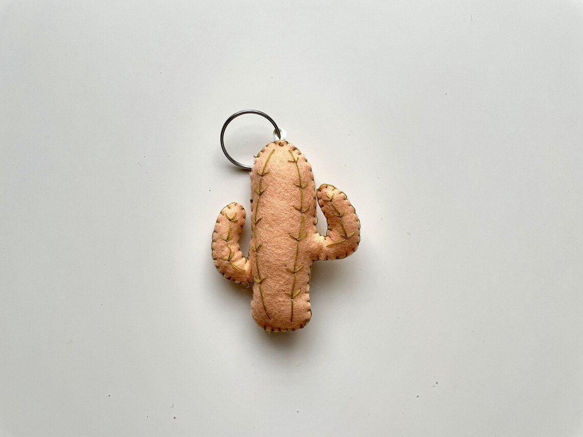 Cactus Keyring, Felt Cactus Keychain, Plant Lovers Gift, Back to School ...