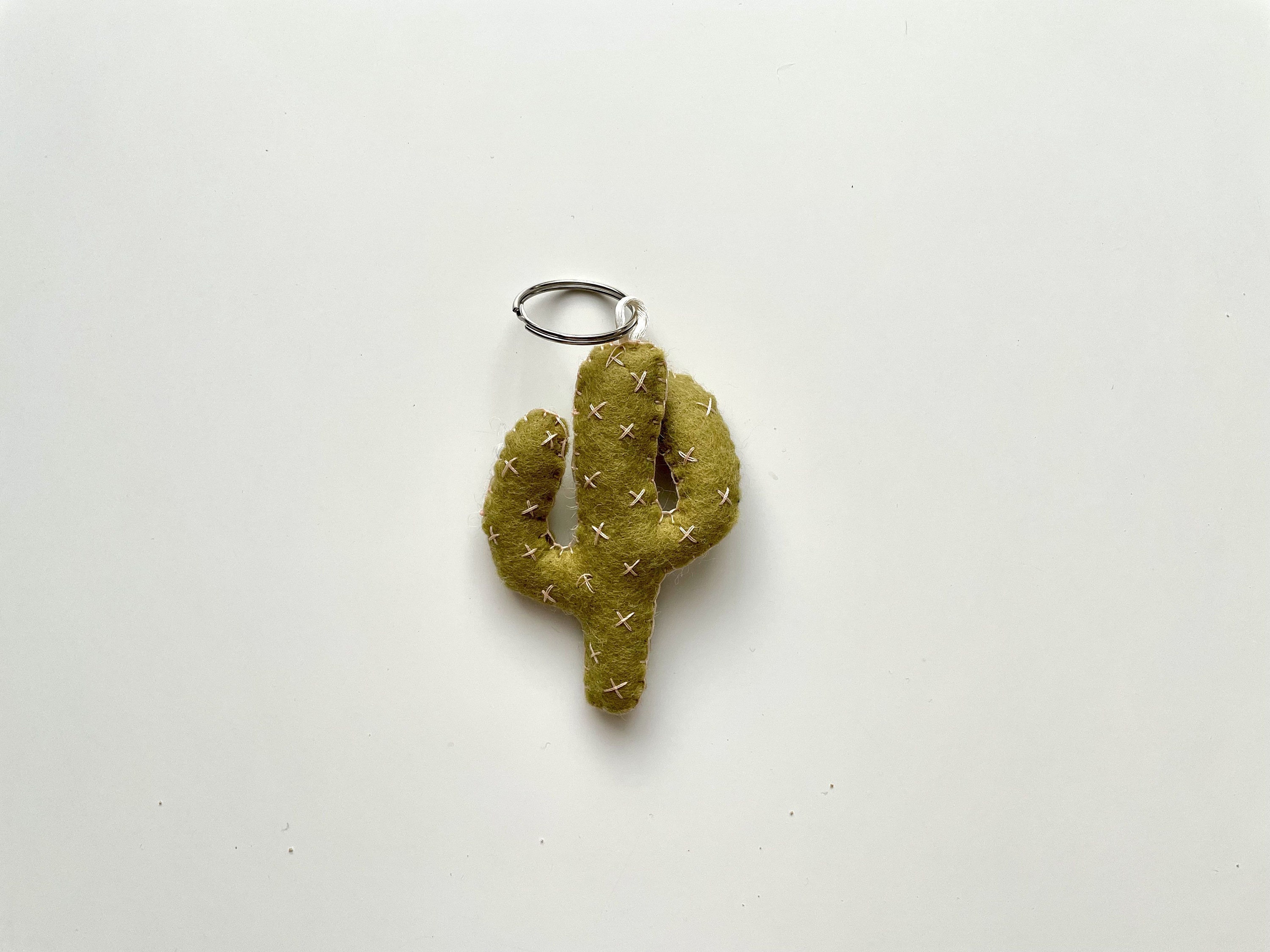 Cactus Keyring, Felt Cactus Keychain, Plant Lovers Gift, Back to School ...