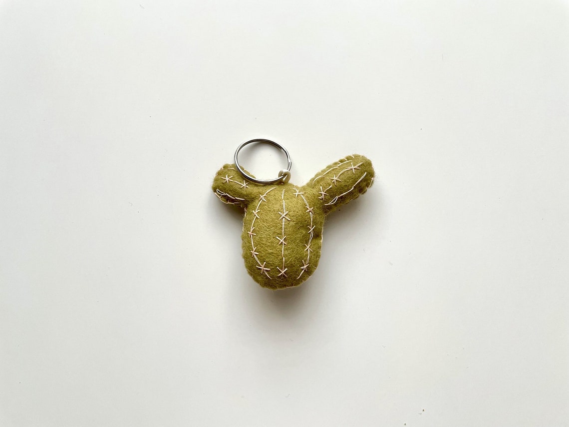 Cactus Keyring, Felt Cactus Keychain, Plant Lovers Gift, Back to School ...
