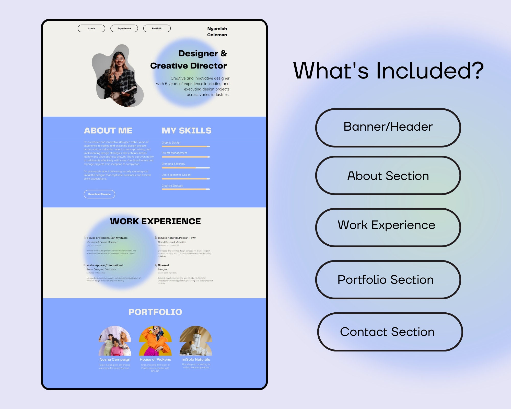 Canva Portfolio Website Template for Designers Creative - Etsy Australia