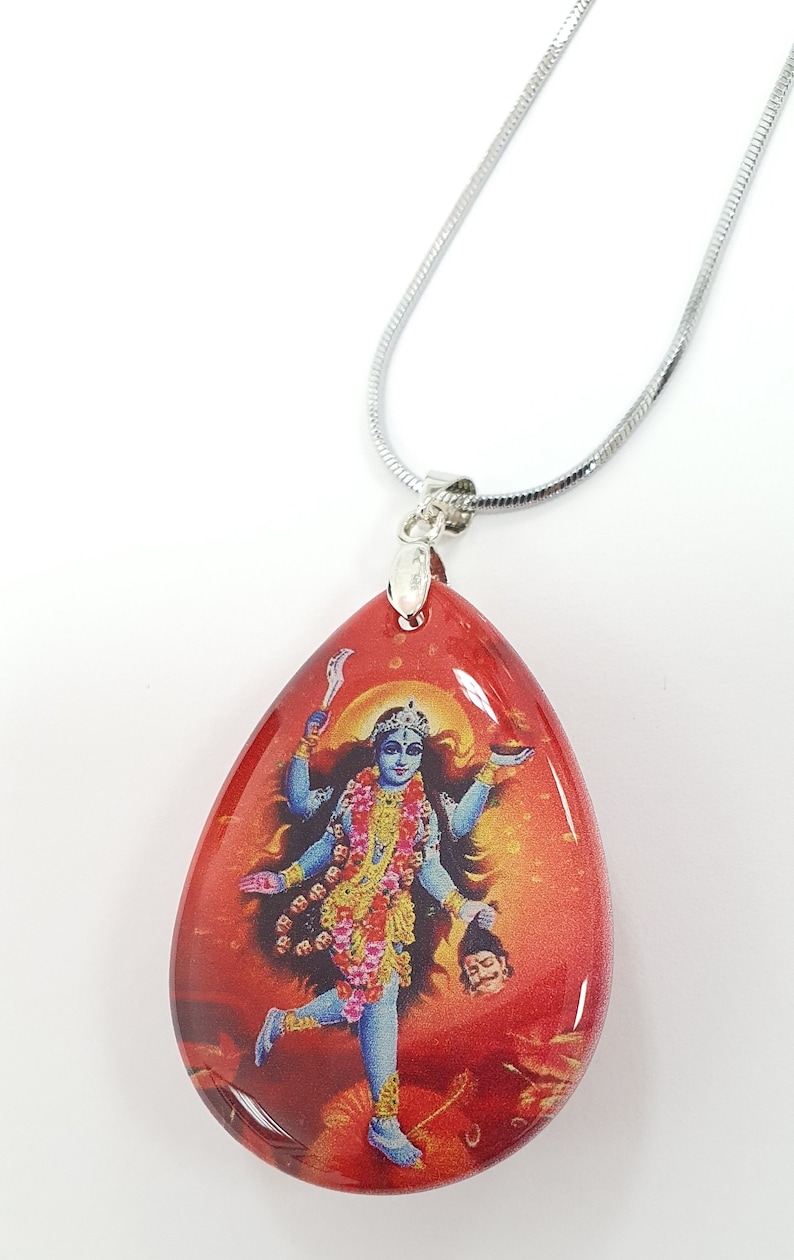 Goddess Kali Maa / Mata Crystal Pendant with Silver Chain | Etsy