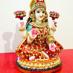 Rare Goddess Lakshmi / Laxmi Hand Stone Decorated Statue - Etsy