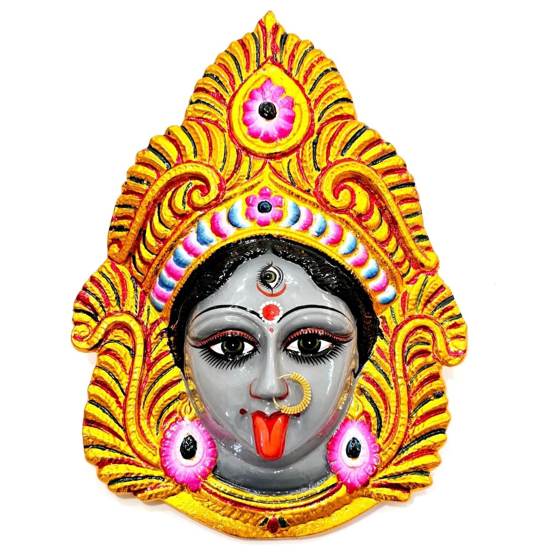 LARGE Rare Goddess Kali Maa / Mata ( Durga ) Wall Hanging Face With ...