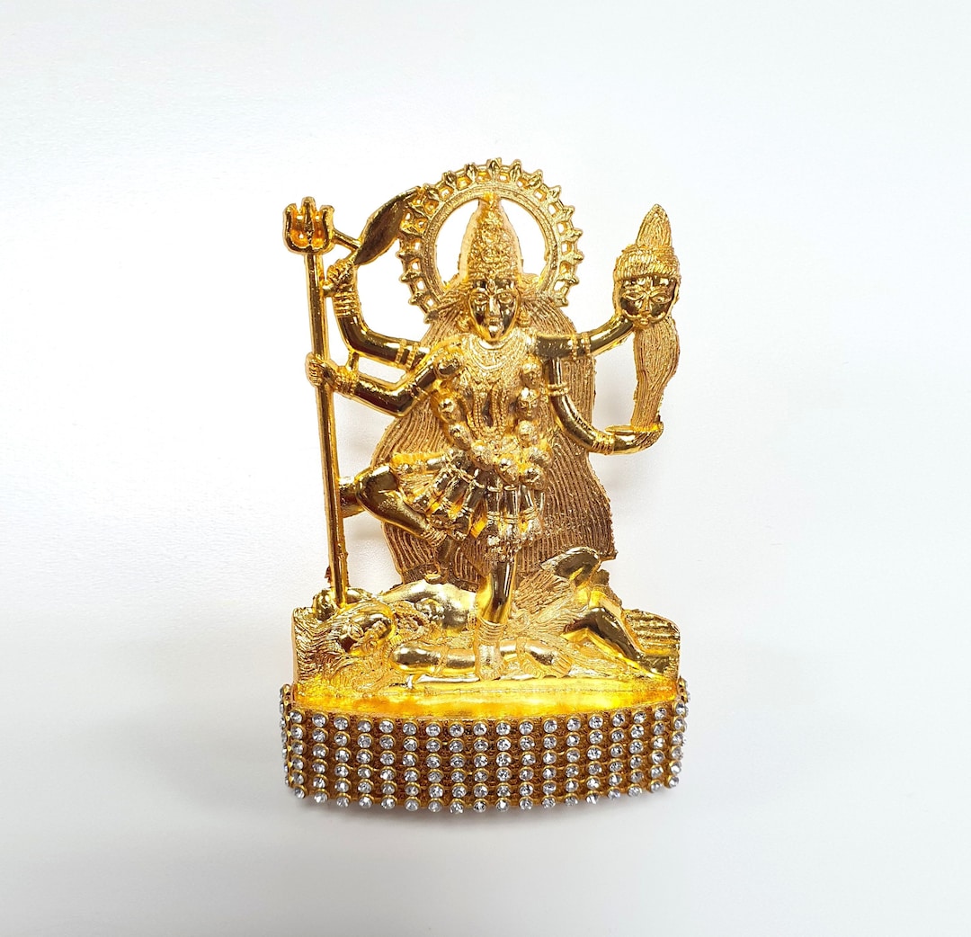 Goddess Kali Maa , Rare Stone Decorated, Gold Plated Idol Statue - Etsy