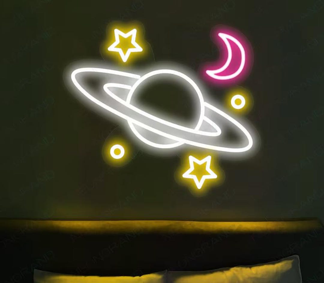 Celestial Neon Sign, Planet Neon Sign Sun and Moon Neon Sign, Galaxy ...