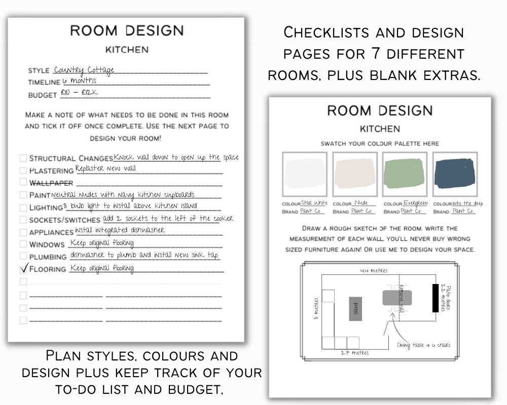 Home Renovation and Design Planner Room Design Planner - Etsy