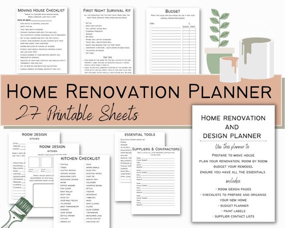 Home Renovation and Design Planner Room Design Planner - Etsy