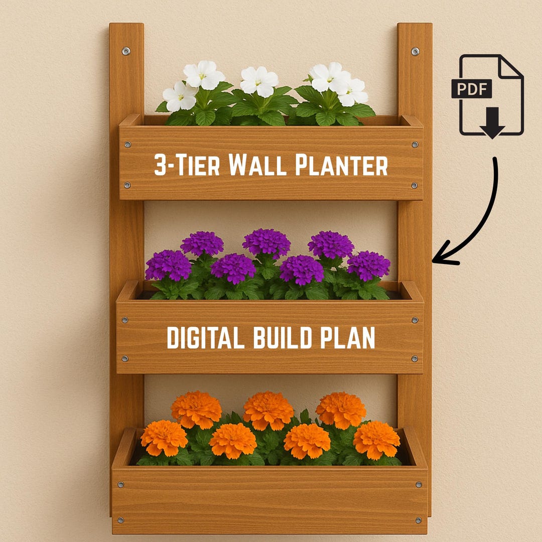 3-tier Wall Planter Box DIY Plans: Vertical Garden PDF (digital Download) - Etsy