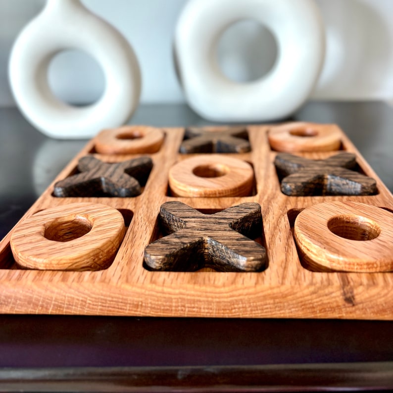 Handmade Wooden Tic Tac Toe Game: Rustic Coffee Table Decor - Etsy