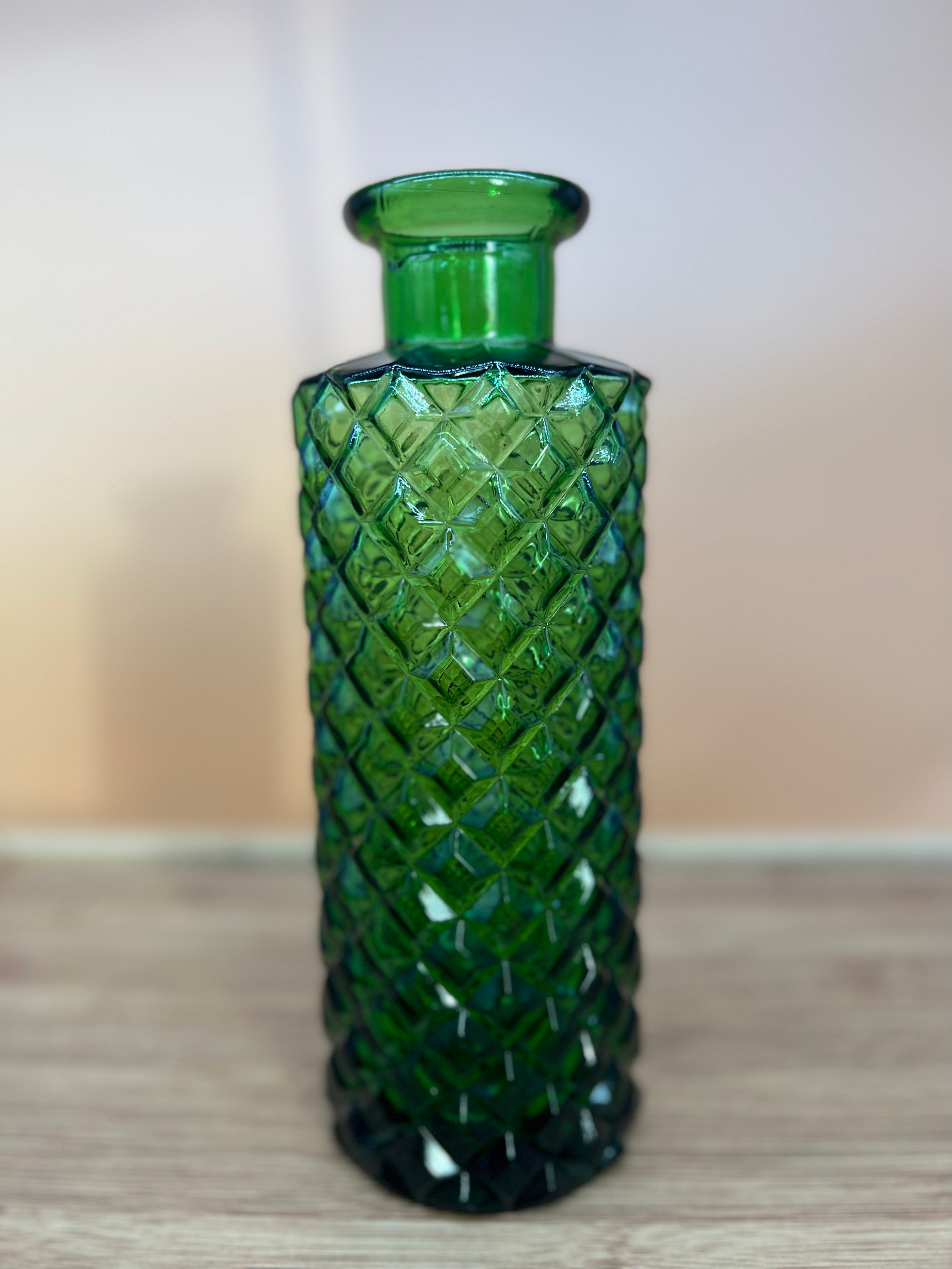 Vintage Flower Vase Arcoroc French Vase / Carafe Dark Green - Etsy