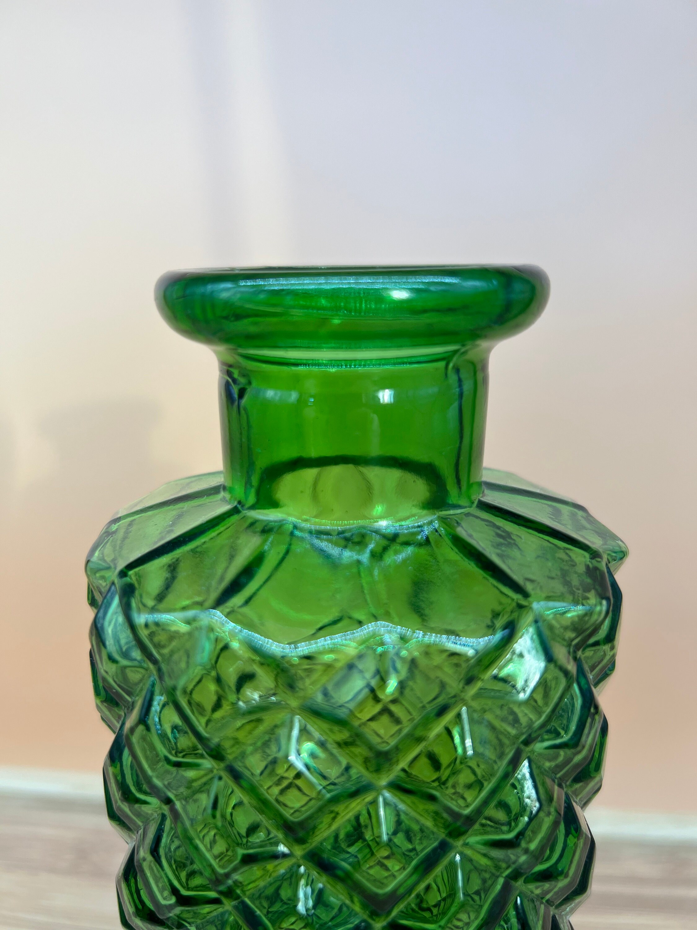 Vintage Flower Vase Arcoroc French Vase / Carafe Dark Green - Etsy