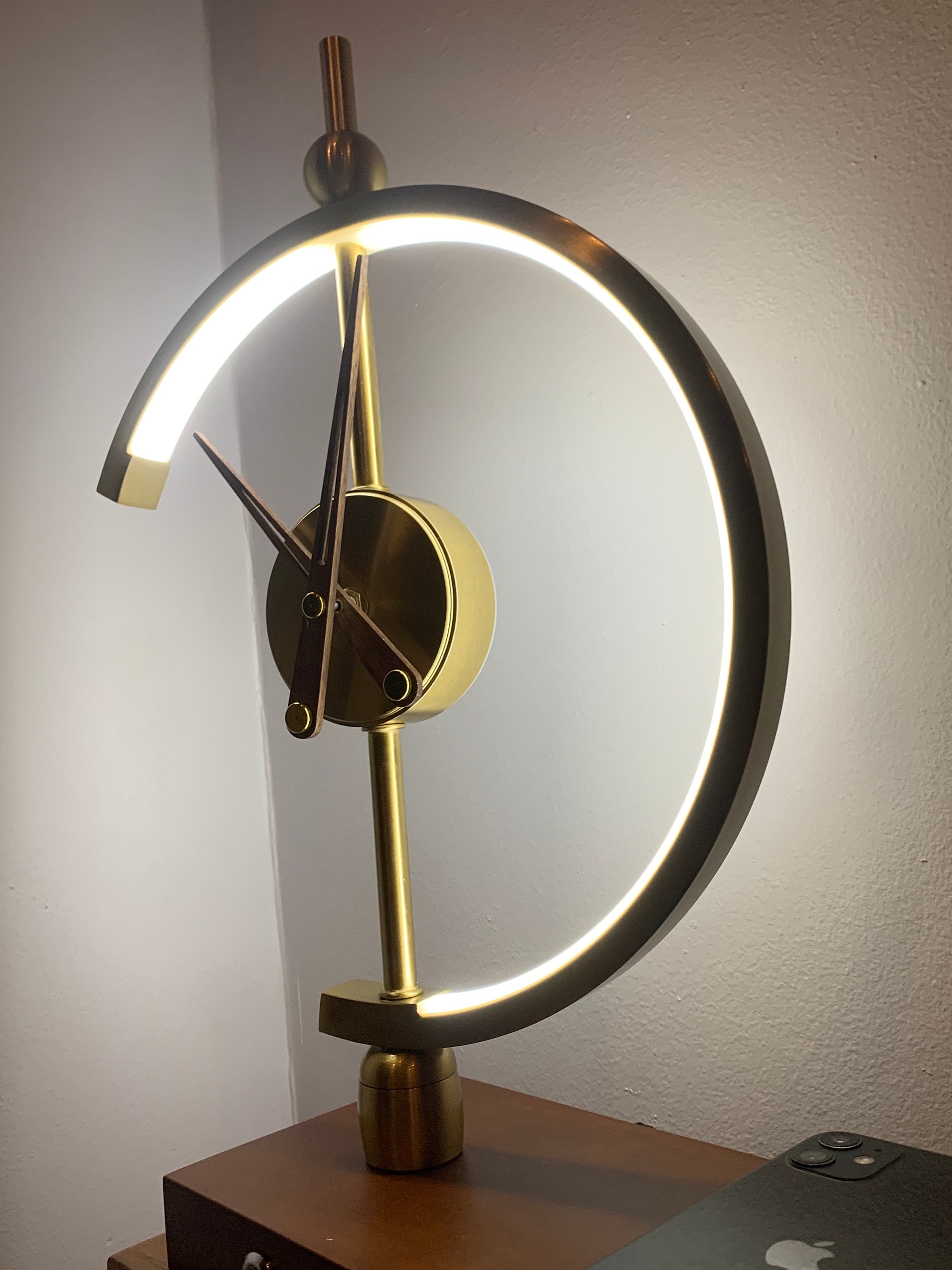 Modern LED Clock Shaped Table Lamp - Phone Charging - USB - Function ...