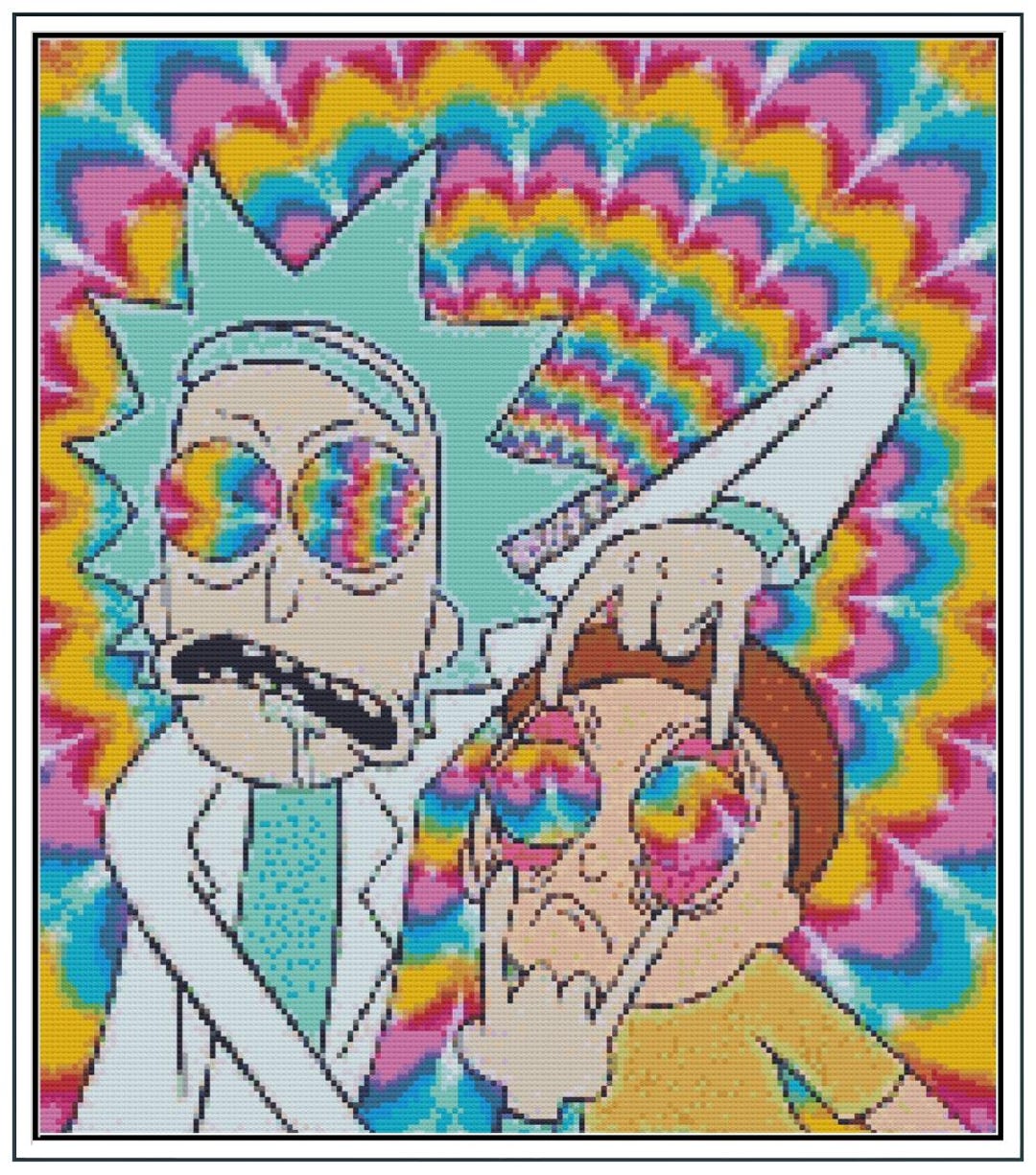 Tie Dye Rick & Morty Cross Stitch Pattern - Etsy