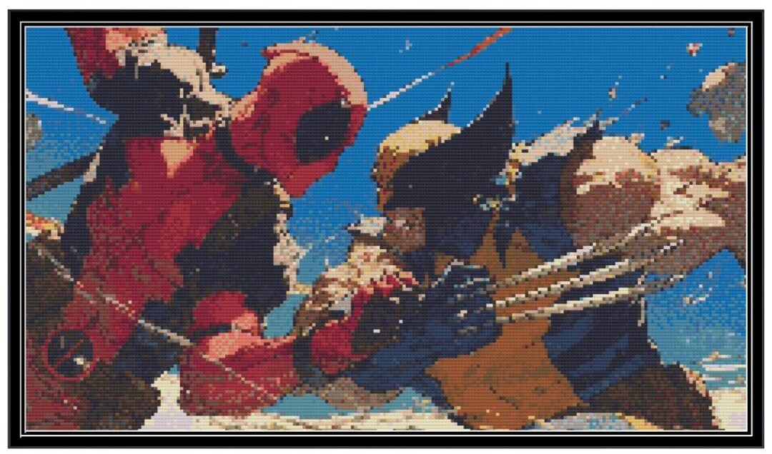 Deadpool X Wolverine Fight Cross Stitch Pattern - Etsy