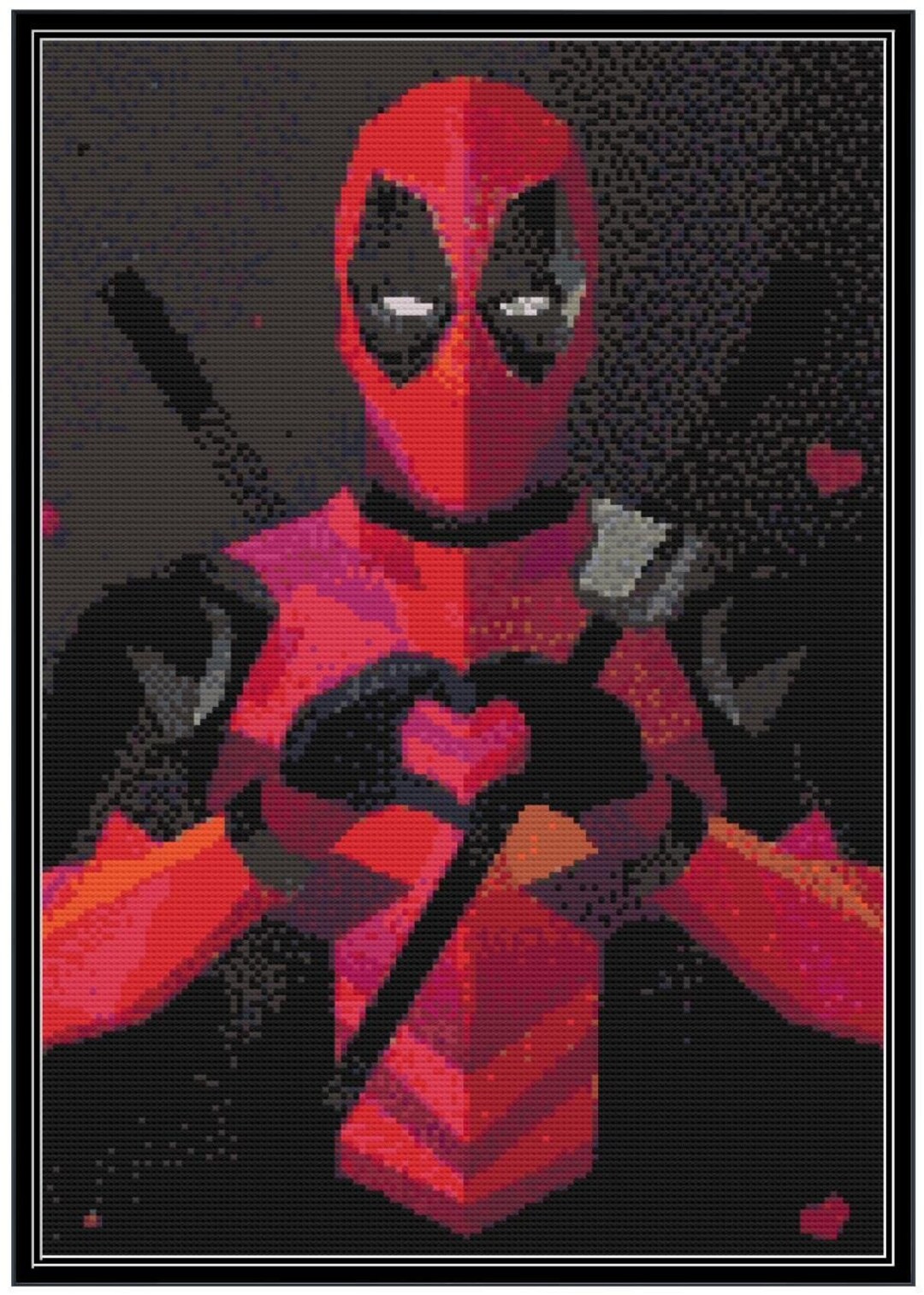 Cartoon Deadpool Cross Stitch Pattern - Etsy