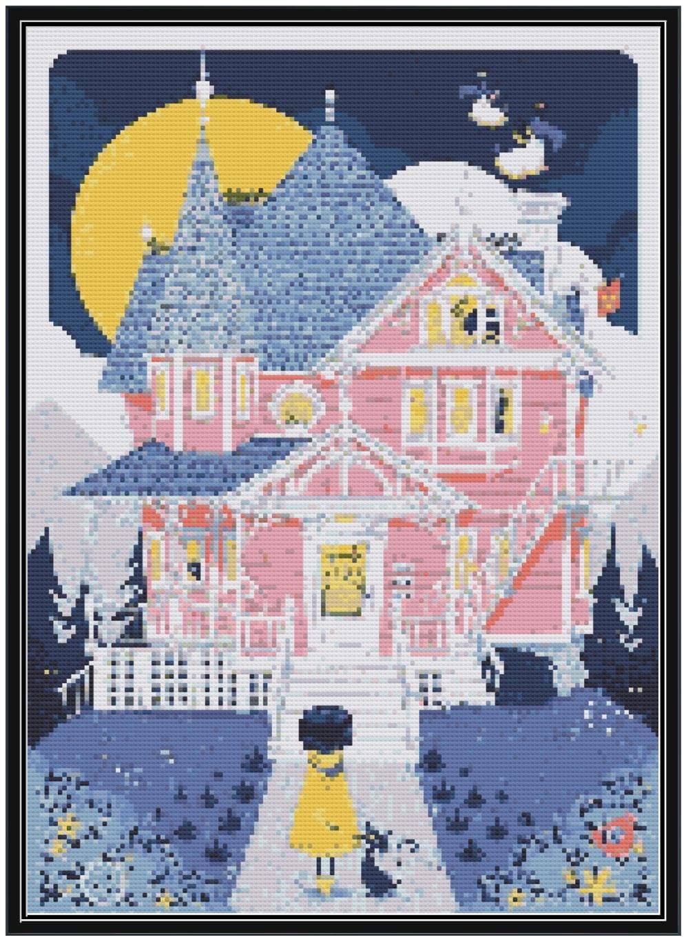 Coraline & the Pink Palace Cross Stitch Pattern - Etsy