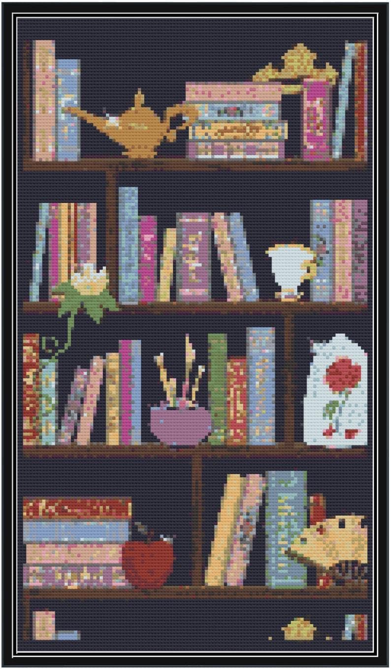 Bookcase of Princesses Cross Stitch Pattern - Etsy