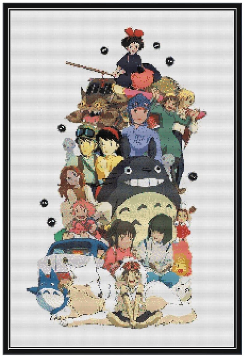 Studio Ghibli Characters Cross Stitch Patter - Etsy