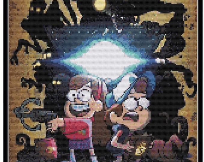 Dipper and Mabel. Gravity Falls Cross Stitch Pattern. PDF Pattern ...