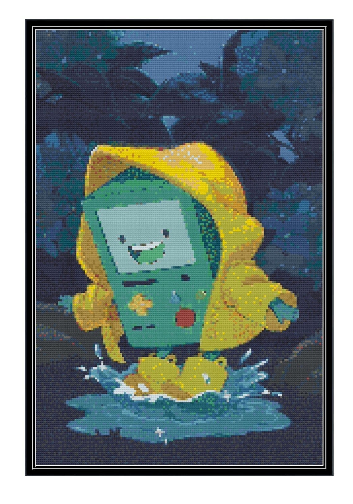 BMO in the Rain (adventure Time) Cross Stitch Pattern - Etsy