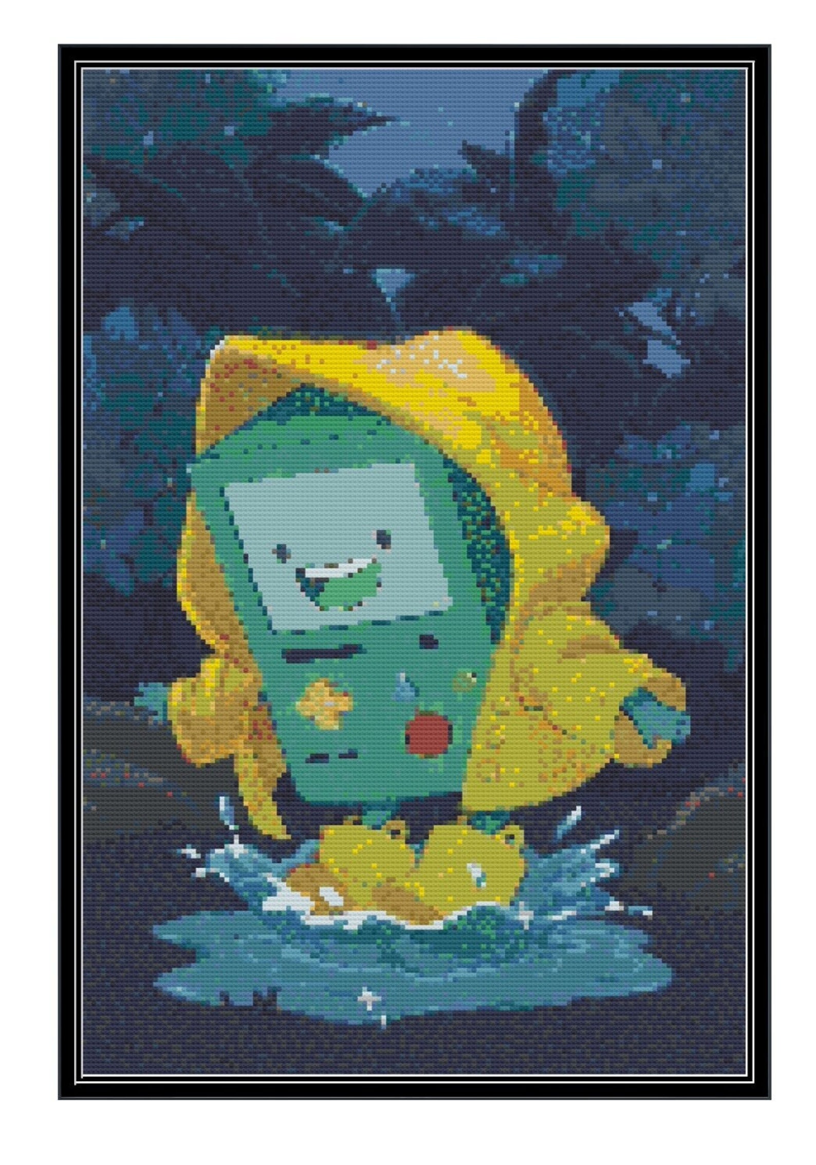 BMO in the Rain (adventure Time) Cross Stitch Pattern - Etsy